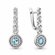Серьги Abis, серебро, 925 проба, родирование, топаз, фианит, длина 2.7 см, , гол...