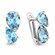 Серьги серебро, 925 проба, родирование, топаз, фианит, длина 1.3 см, , голубой