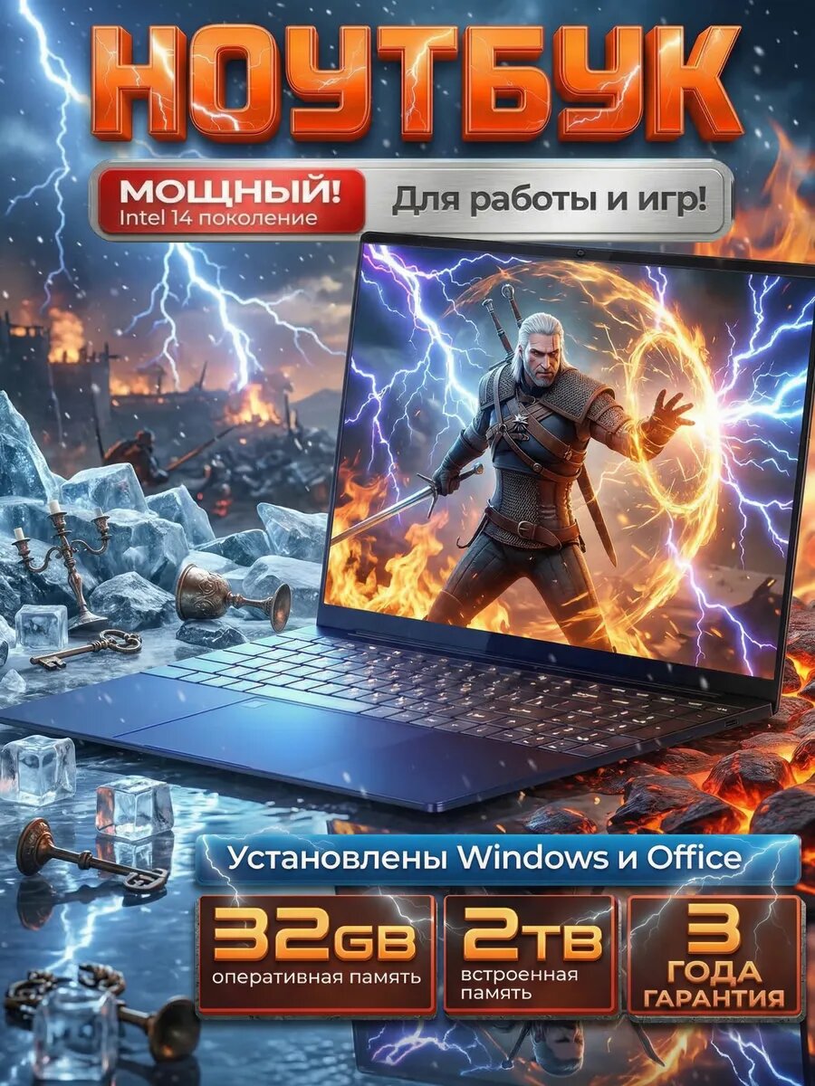 Ноутбук HiGH TECH R620 Intel H-Series RAM 32GB / SSD 2048GB