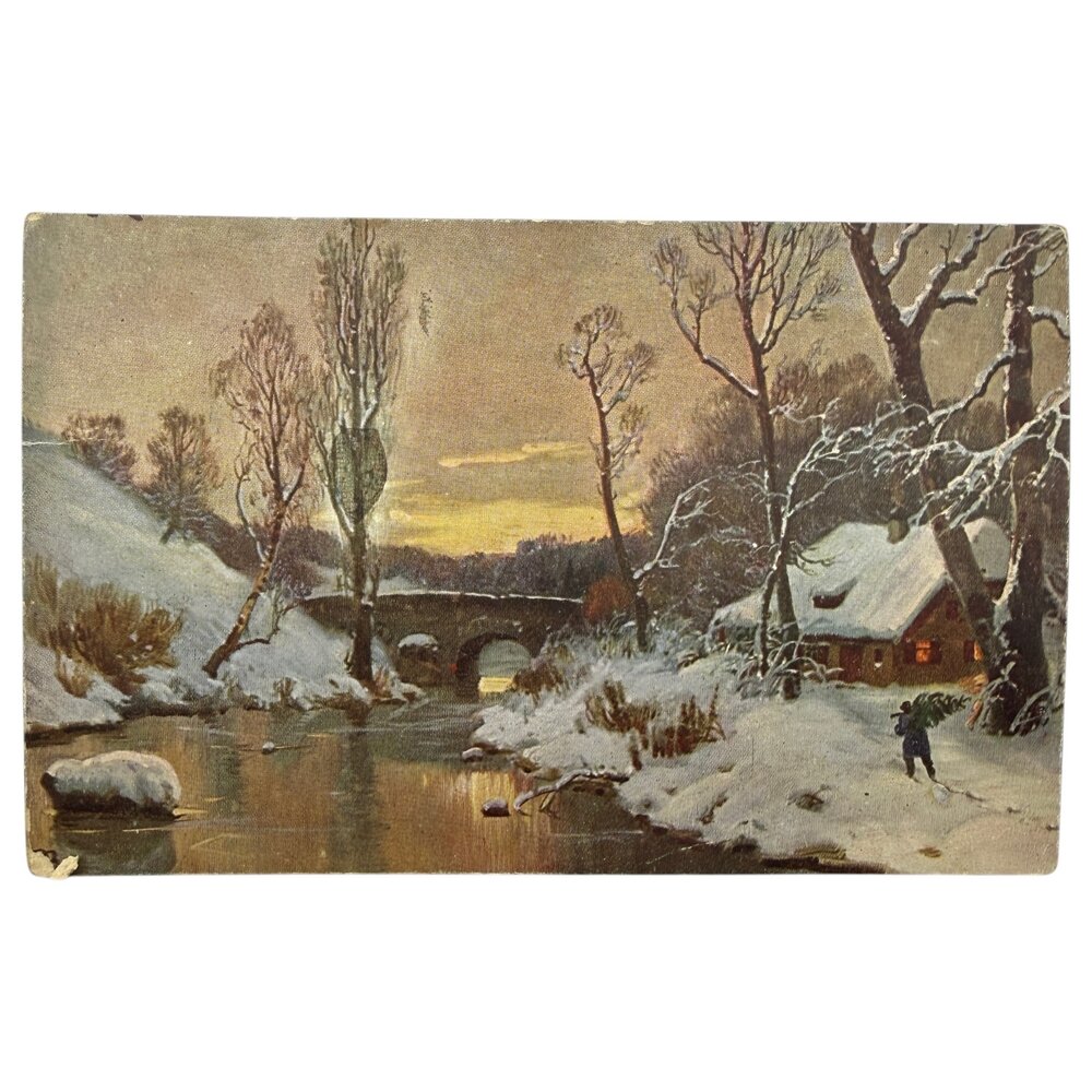 Почтовая открытка "Зимний вечер" 1920-1925 гг. Германия