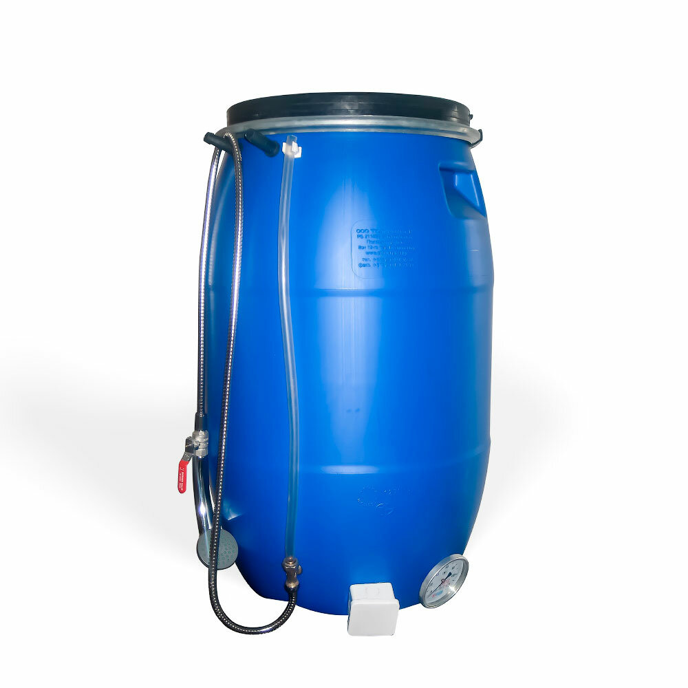 Бак для воды 65л с подогревом, пластиковый корпус для дачного умывальника и летнего душа, объем 65 литров