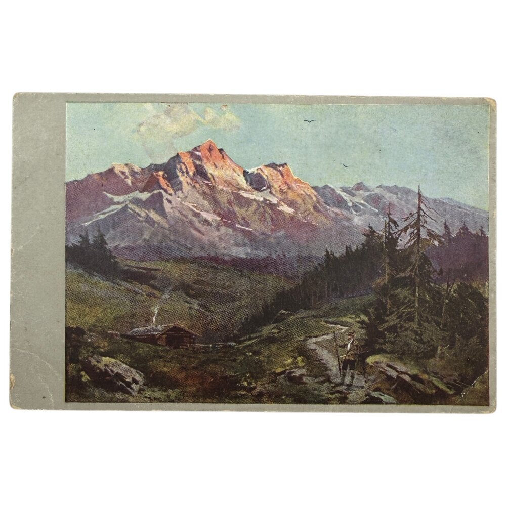 Почтовая открытка "Величие Альп" 1910-1917 гг. Германская Империя