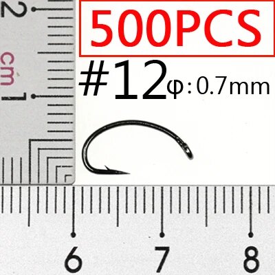 Рыболовные крючки #12 0.7mm, 500pcs, Белый