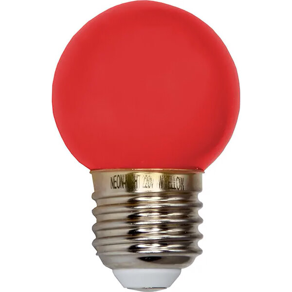 Лампа NEON-NIGHT BL шар Е27 5*LED d45мм красная (405-112) 5шт.