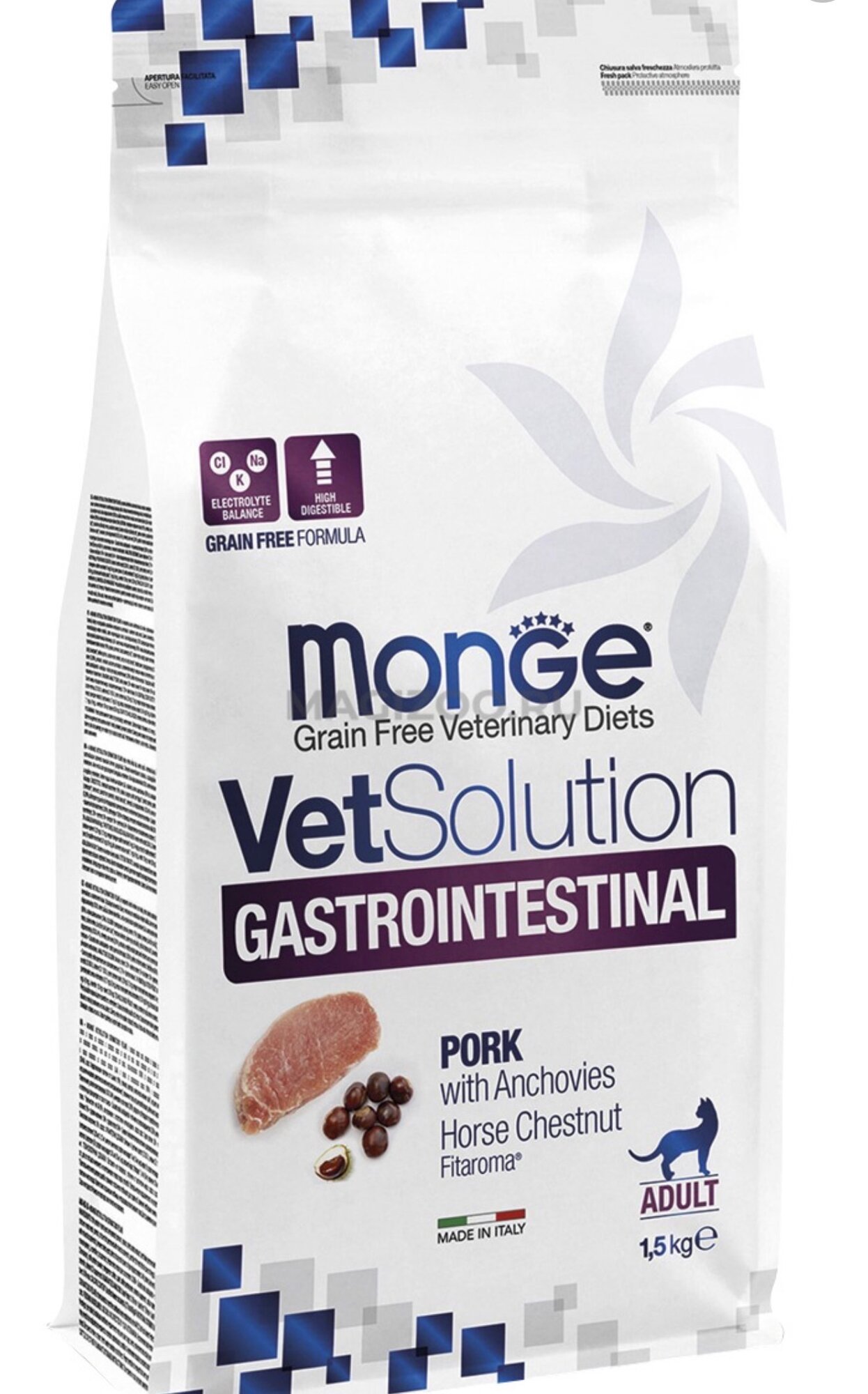 Сухой корм для кошек Monge VetSolution, при проблемах с ЖКТ, беззерновой 1.5 кг
