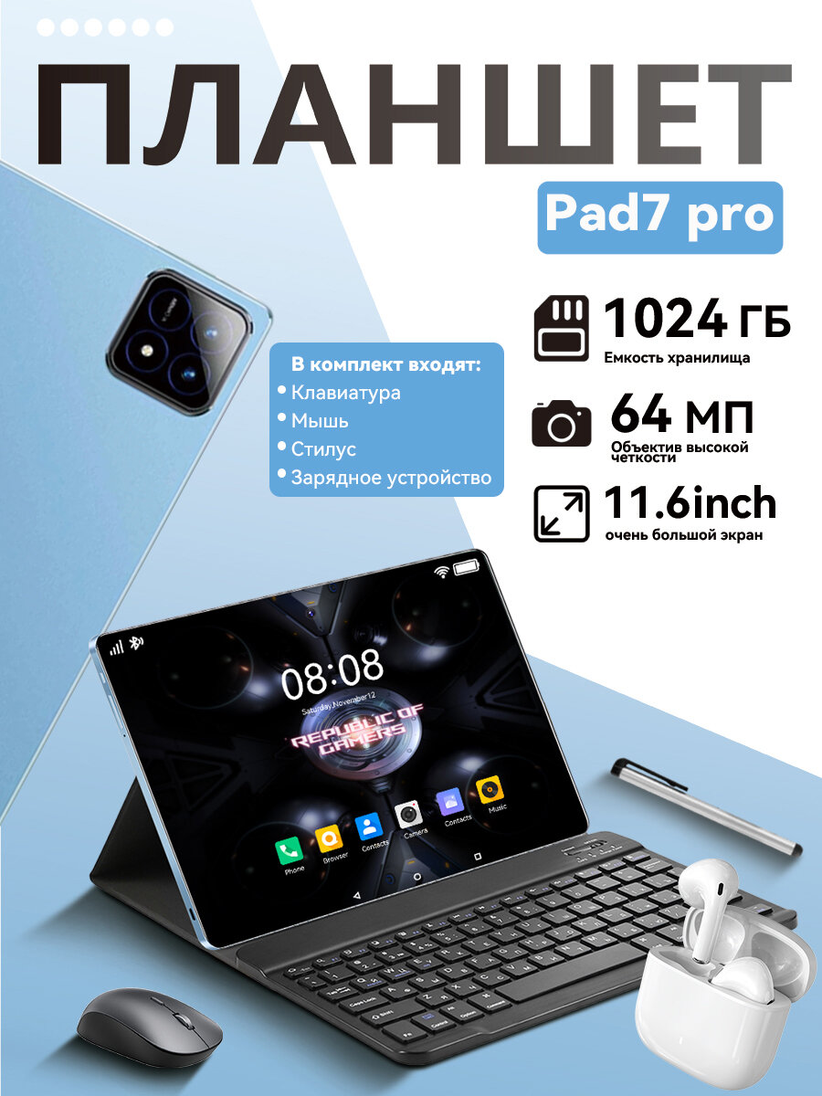 Планшет Android Mi PAD7 Pro SIM/WIFI 16+1024 ГБ Snapdragon 8s Gen3 8800мА