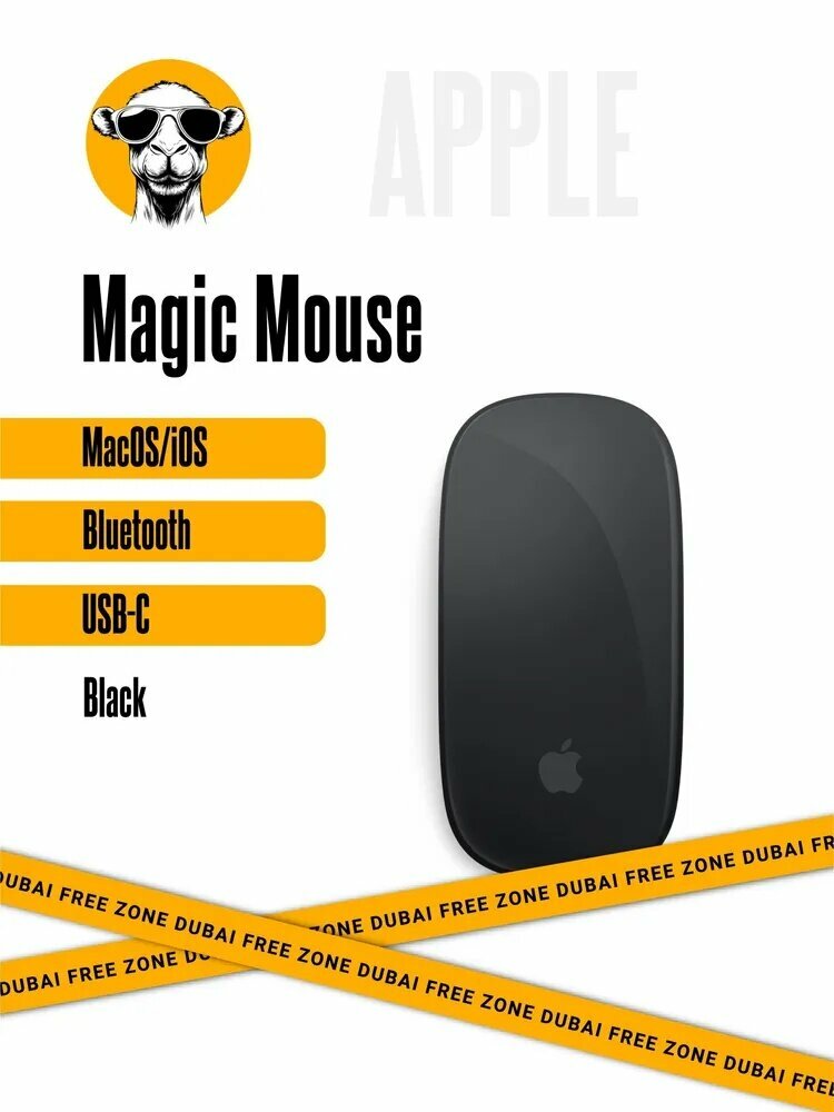 Apple Мышь беспроводная Magic Mouse (USB-C), черный