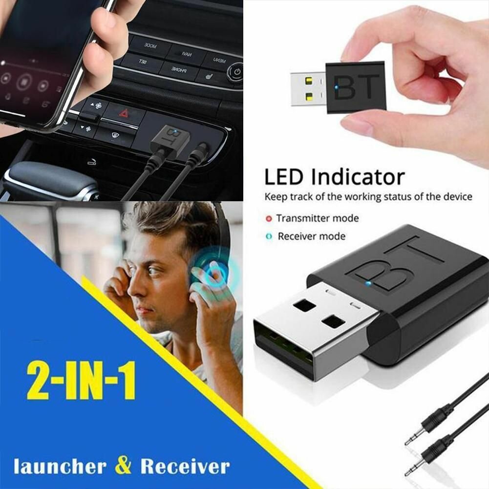 USB Bluetooth-приемник и передатчик, автомобильный Bluetooth 5.0 аудиоадаптер