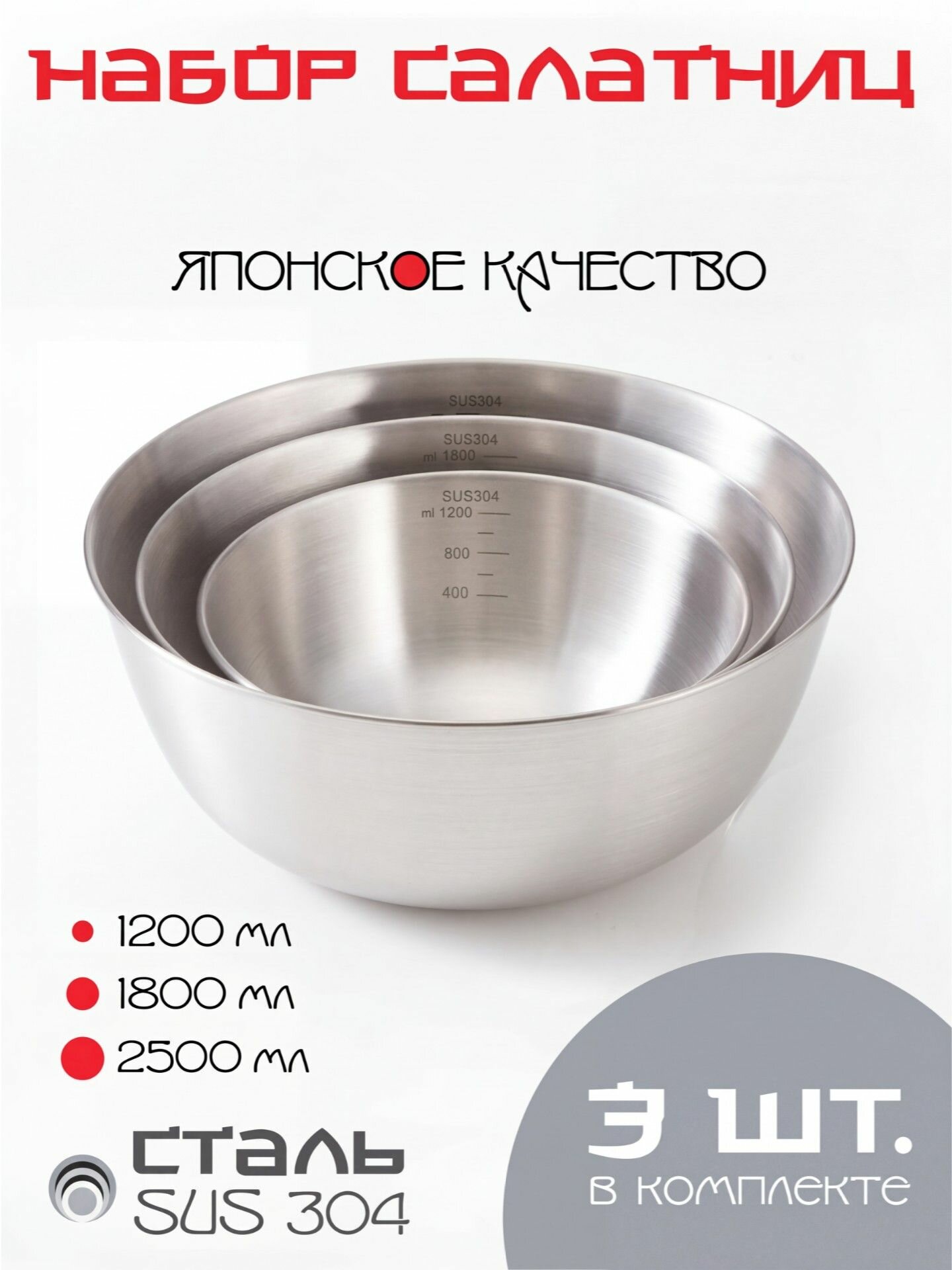 Миска для кухни металлические Silvers place из нержавеющей стали