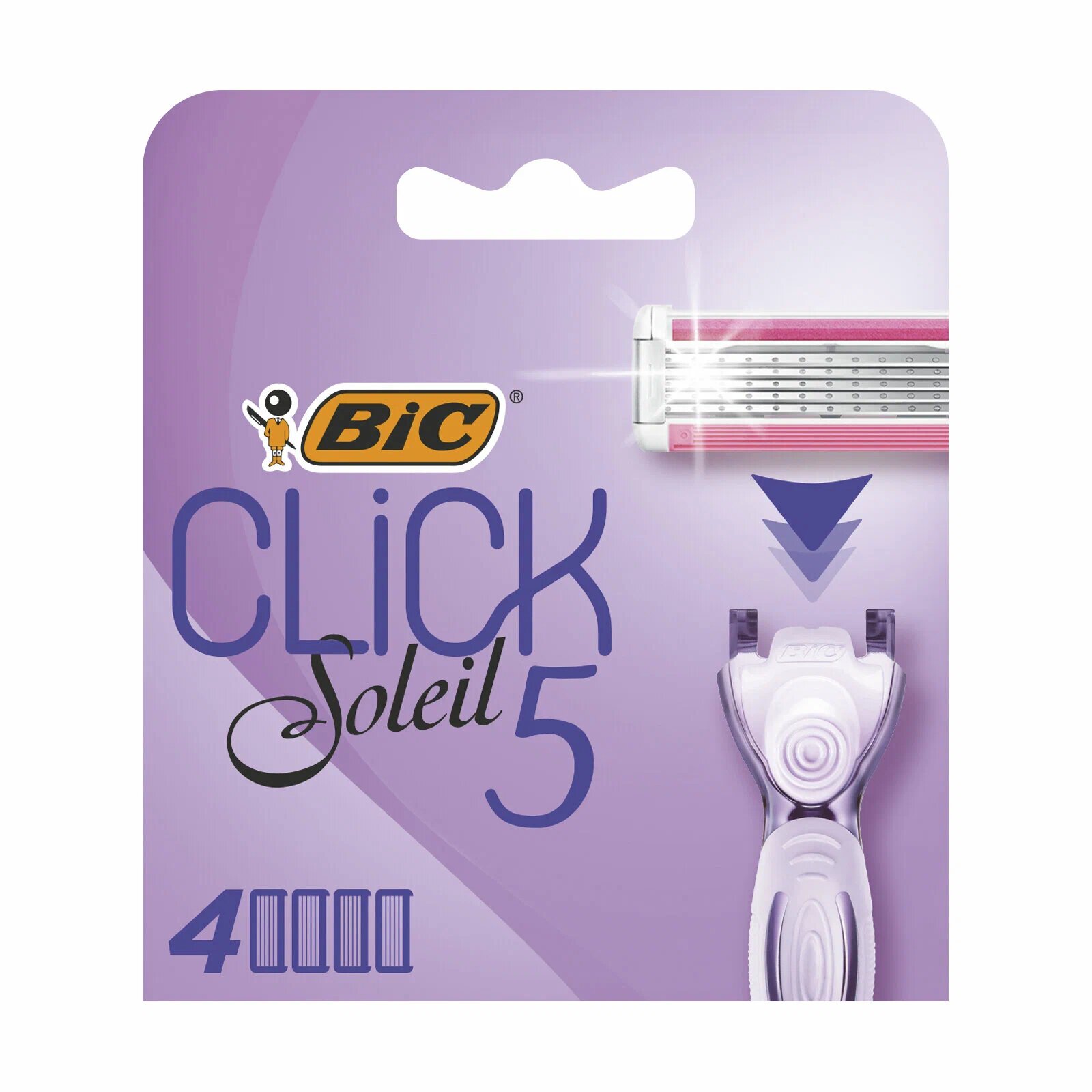 Сменные кассеты для женской бритвы BIC Click Soleil 5, 5 лезвий, увлажняющая полоска, 4 шт