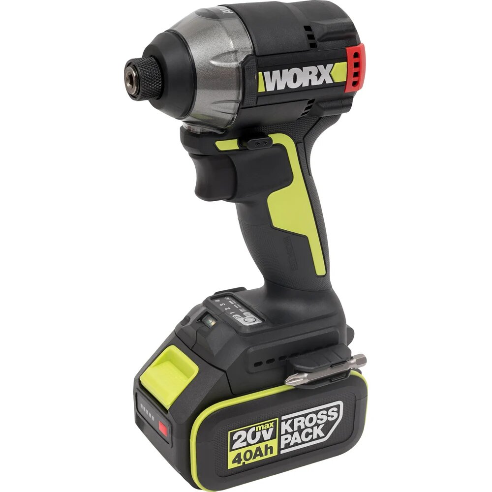 Аккумуляторный ударный винтоверт WORX Professional WU291 с бесщеточным двигателем, блокировкой шпинделя и подсветкой