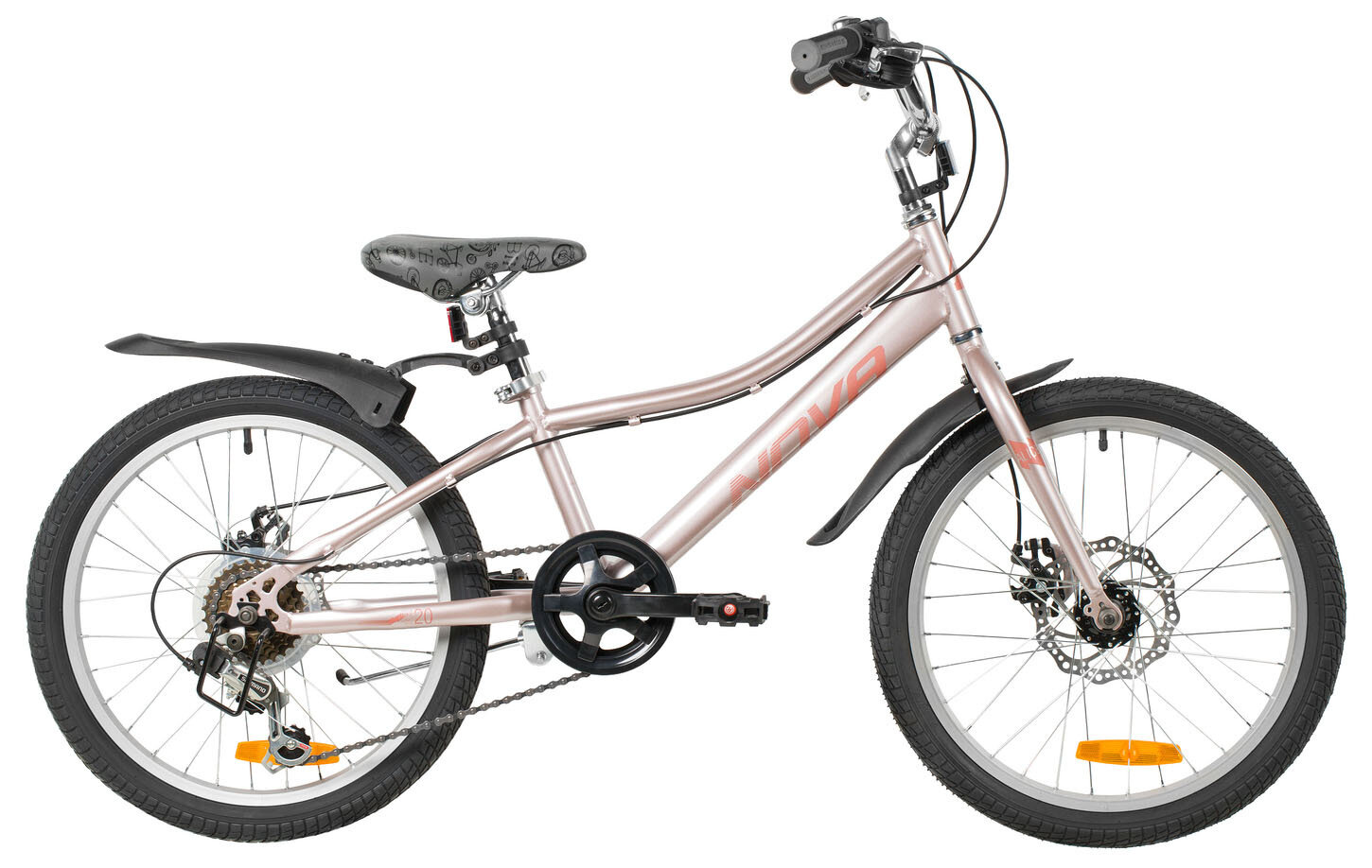 Детский велосипед Novatrack Alice Disc 20" (2026) 20 Серо-розовый (120-140 см)