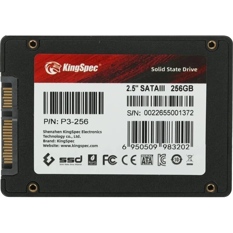 SSD накопитель Kingspec SATA-III 256GB P3-256 2.5, 2478290