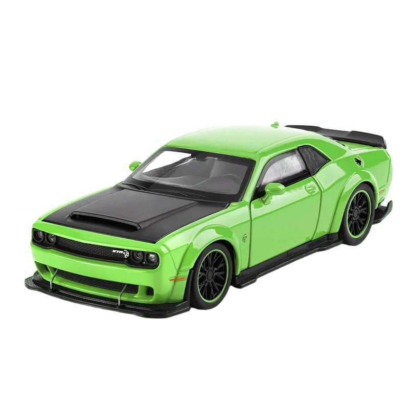 1:32 Dodge Challenger SRT Hellcat Redeye металлическая модель Зеленый, Green