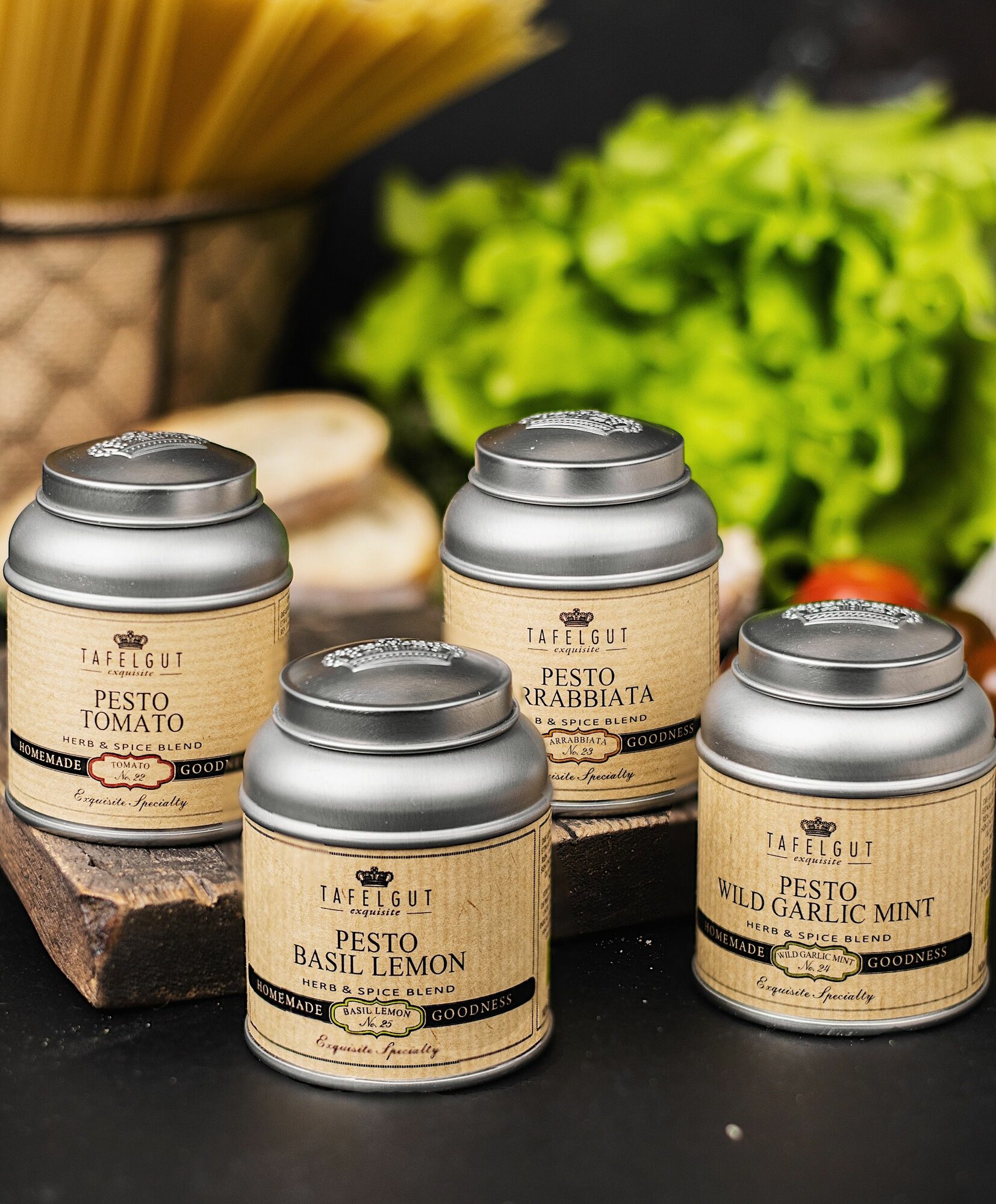 Набор специй для соусов и пасты BIO Pesto 4 вкуса, органические приправы Tafelgut