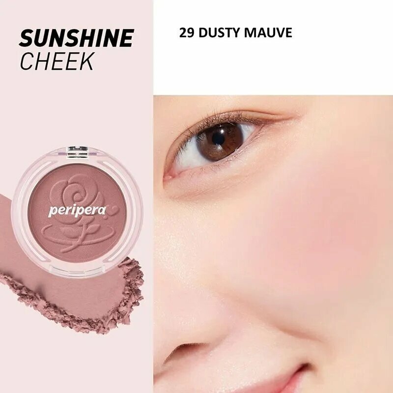 PERIPERA Румяна Для Лица (29 Dusty Mauve) Pure Blushed Sunshine Cheek, корейская косметика