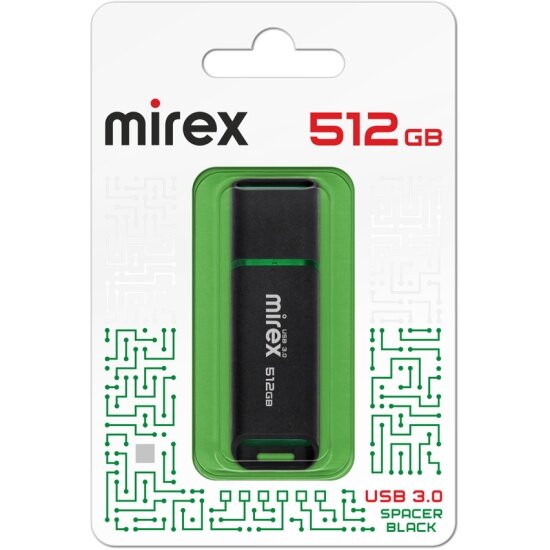Флэш накопитель Mirex 512 Гб SPACER BLACK USB 3.0 (13600-FM3SP512)