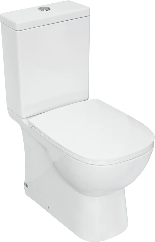 Унитаз-компакт напольный Sanita luxe Quadro Slim с микролифтом, антивсплеск, фарфоровый, белый, глянцевый, прямоугольный, с нижним подводом, сиденье для унитаза в комплекте