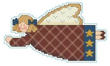 Вышивка крестом Ангел в клетку, Amishop Gold Collection, Цвет: G