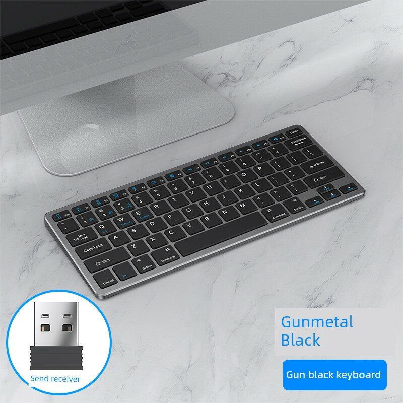 Беспроводная клавиатура с сенсором Bluetooth 77-клавиш темно-серая для ПК, телефона, планшета с зарядкой