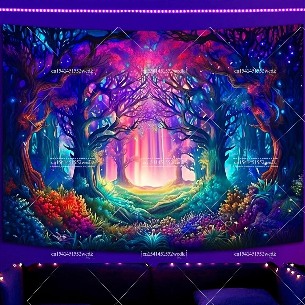 FFO Фэнтезийный лес черный свет гобелен 230x180cm, GGT704