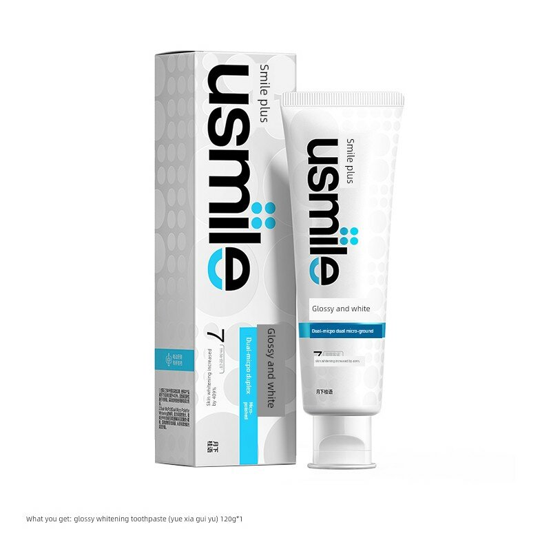 Зубная паста usmile Smile Brightening Whitening удаляет желтые пятна, отбеливает, полирует и очищает полость рта, не