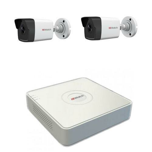 Комплект IP видеонаблюдения Hiwatch 4Мп, DS-N204(P) PoE+IPC-B040(2,8)