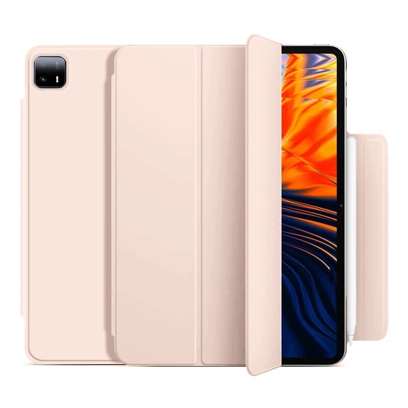 Ультра-тонкий магнитный чехол для защиты планшета Xiaomi Mi Pad 5/5 Pro 11 дюймов, цвет розовый