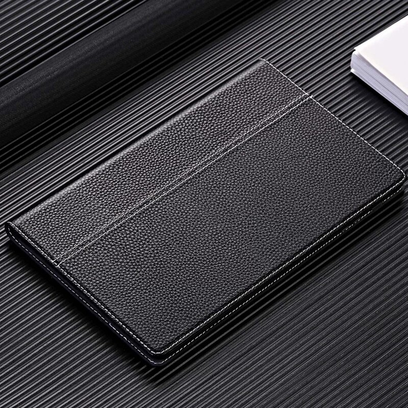 Кожаный чехол для iPad Pro 2024 13 дюймов, черный, текстура личи