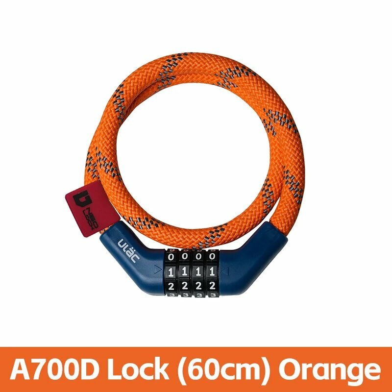 Ulac Тросовый замок для велосипеда A700D Orange, 60см