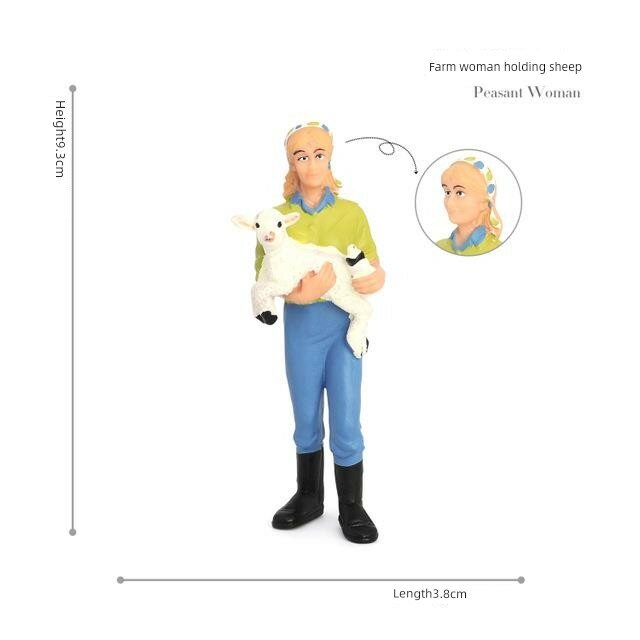 Статическая фигурка-модель фермера, работника фермы, пастуха, пластиковая игрушка-персонаж, украшение. Фермерша держит