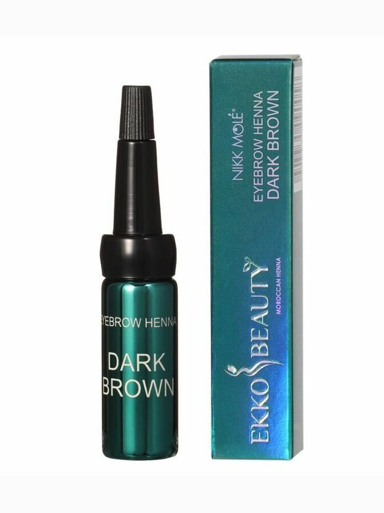 EKKOBEAUTY Хна для бровей темно-коричневая dark brown, 7 мл (Ekko beauty / Экко бьюти / Эккобьюти)