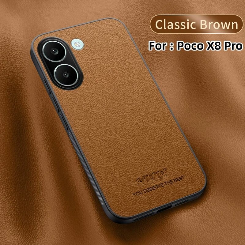 Чехол для Poco X8 Pro / Поко X8 Про Высококачественная кожа антиударный чехол