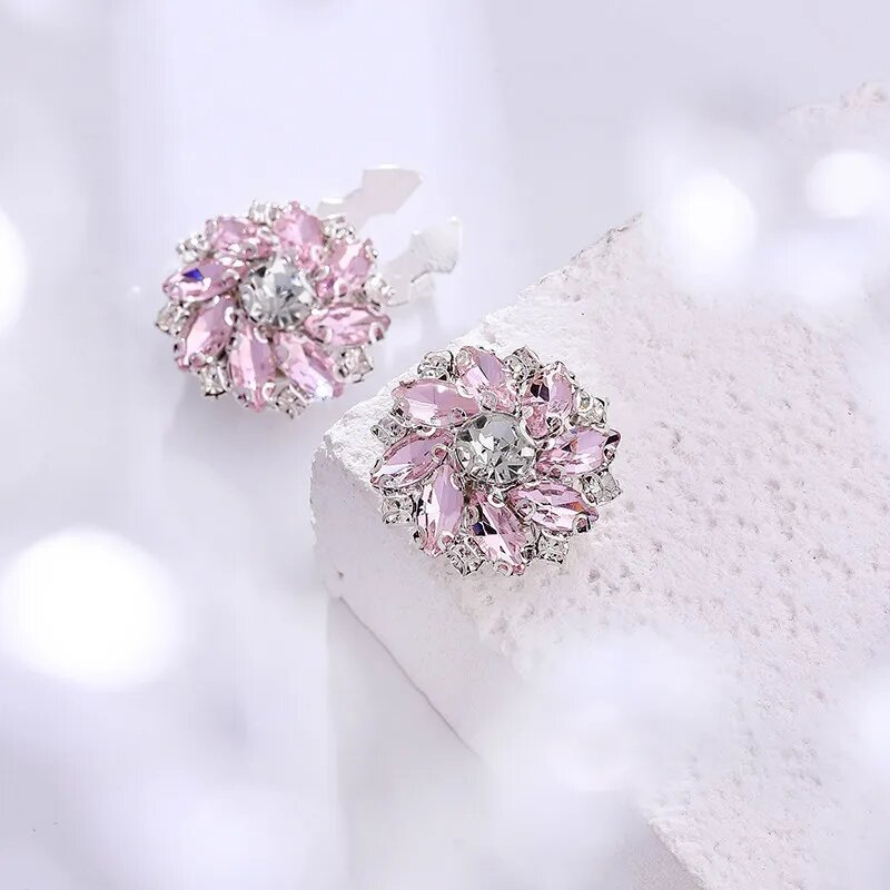 Декоративные клипсы Ducrystal, розовый, Silver-pink, 2 шт.