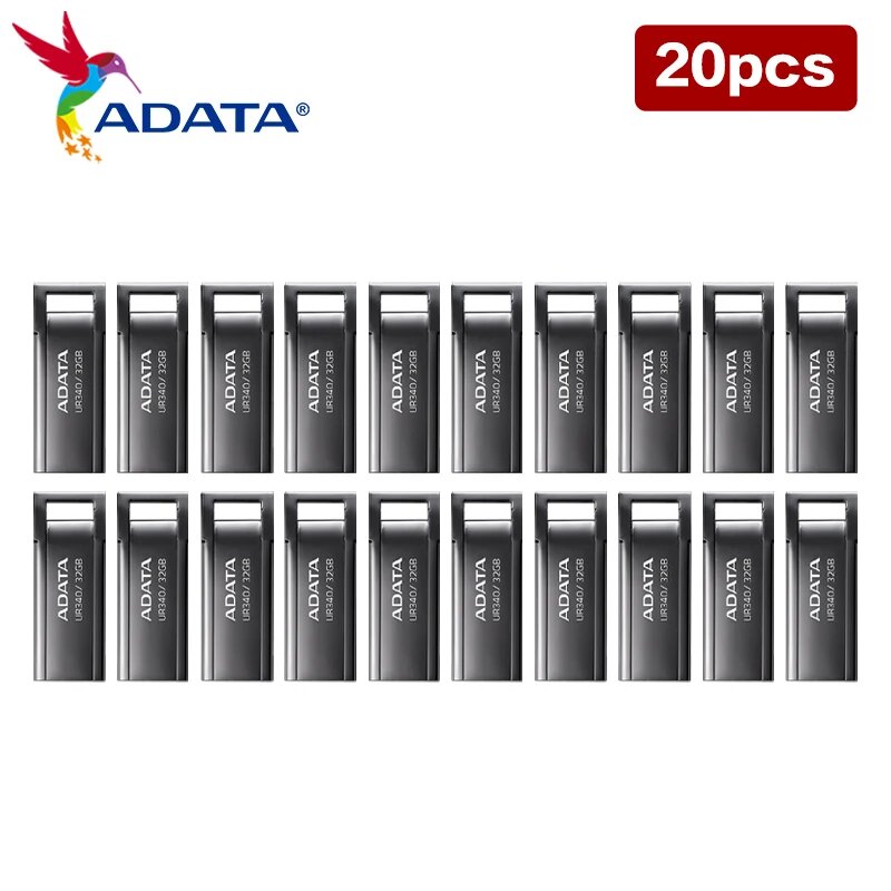 ADATA AROY-UR340 32 ГБ, серебристый, 20шт