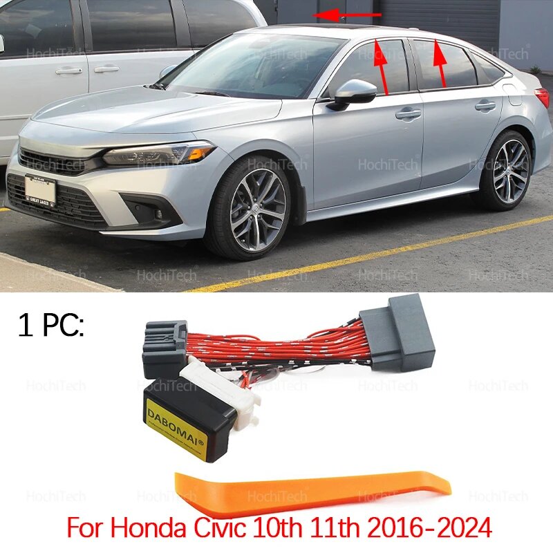 Для Honda Civic 10-го и 11-го поколений (2016-2022, 2023, 2024) — Интеллектуальный модуль автоматического закрытия окон, аксессуары для регулятора автомобильных стекол