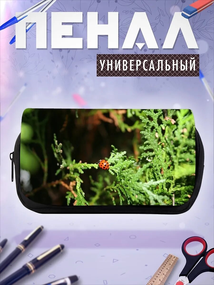 Пенал косметичка божья коровка ветка