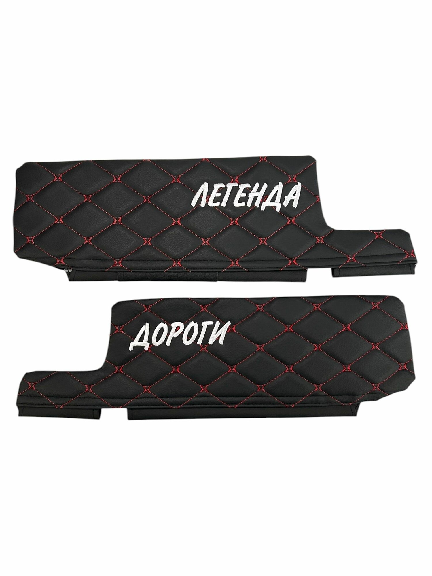 Чехлы на солнцезащитные козырьки для ВАЗ Лада 2108, 09, 099, 2113-2115 (к-т) "легенда дороги" красный ромб