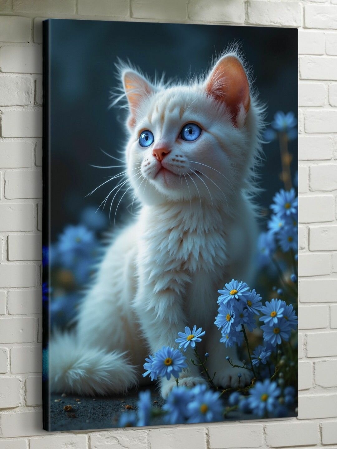 "Blue Bloom" - картина на холсте, 45x30 см.