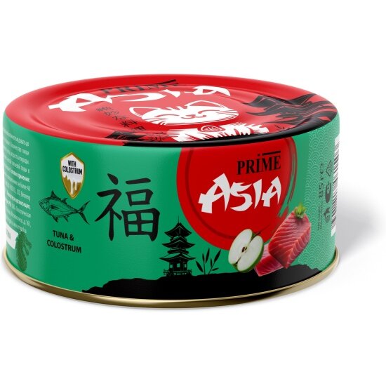 Корм влажный Prime Asia для котят Тунец с колострумом в желе 12шт*85г