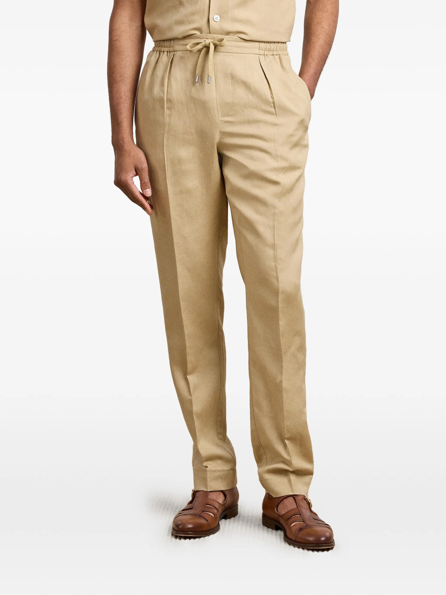 Брюки Ralph Lauren Purple Label Hand-tailored drawstring trousers, размер L — фото 1
