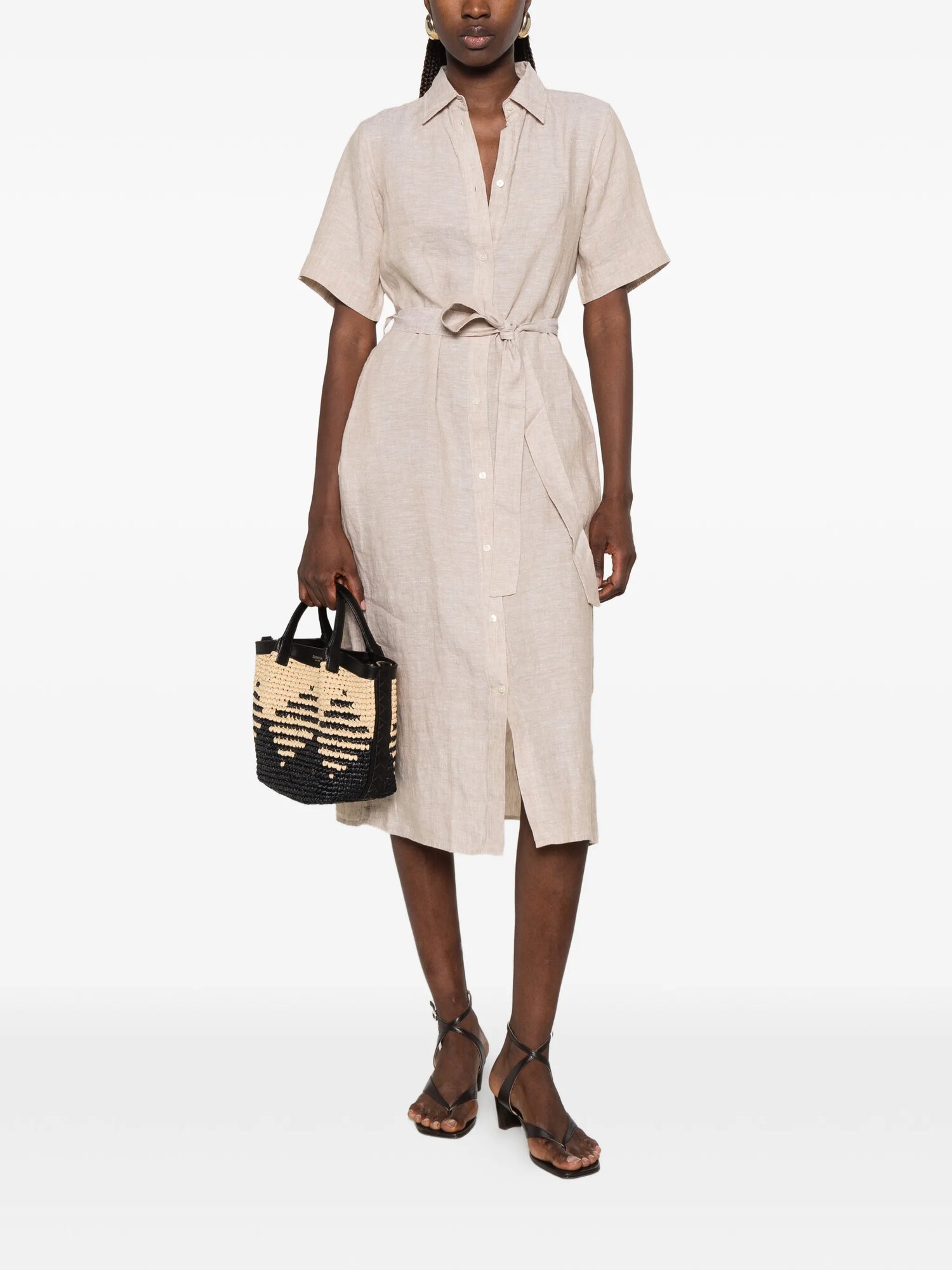 Платье GANT Belted button-down midi dress, размер 40 — фото 1