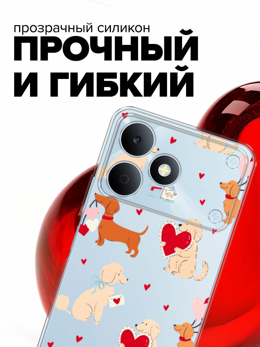 Чехол на Realme Note 80 / Реалми Нот 80 с принтом Любовь щенят — фото 1
