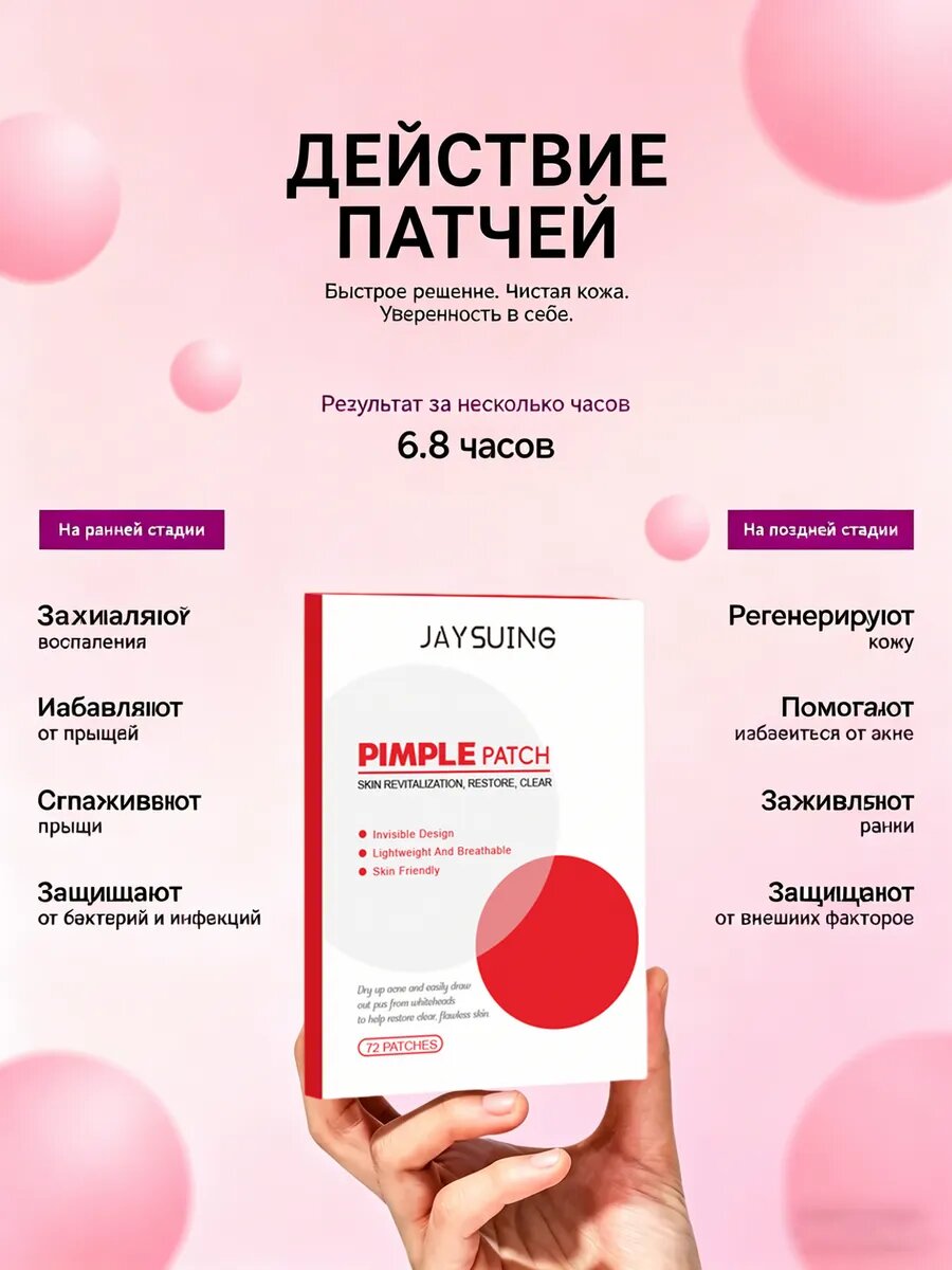 Восстанавливающие патчи от прыщей черных точек акне с салициловой кислотой