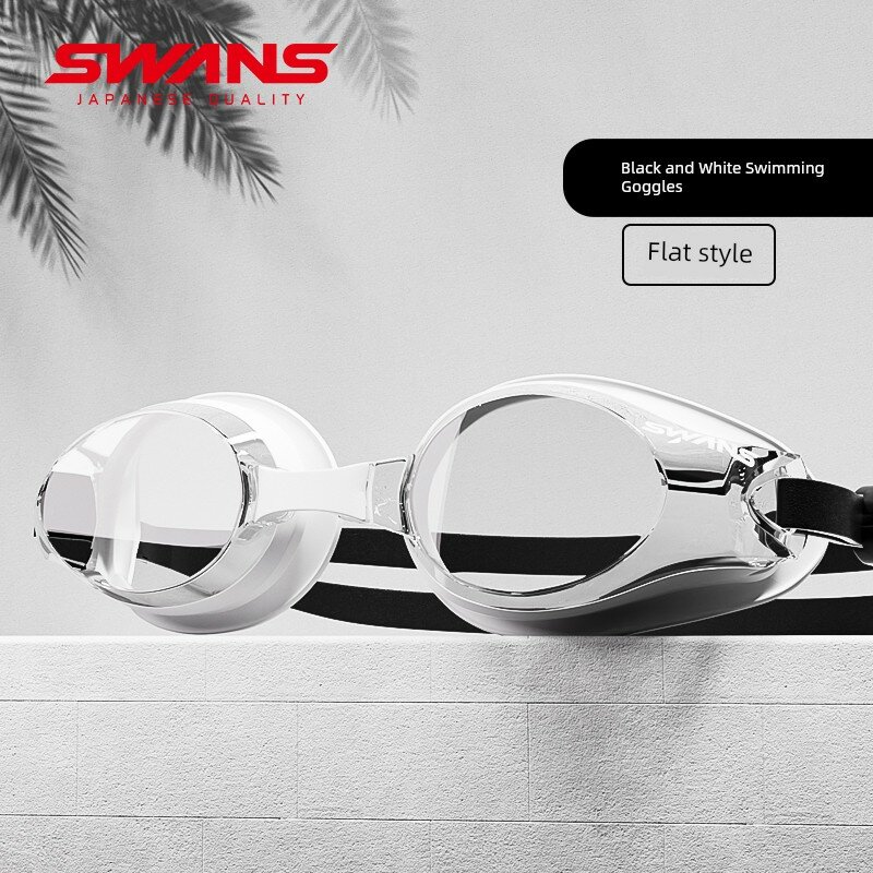 Swans Анти-Туманные Плавательные Очки с Линзой - Черные/Белые, Японский Импорт