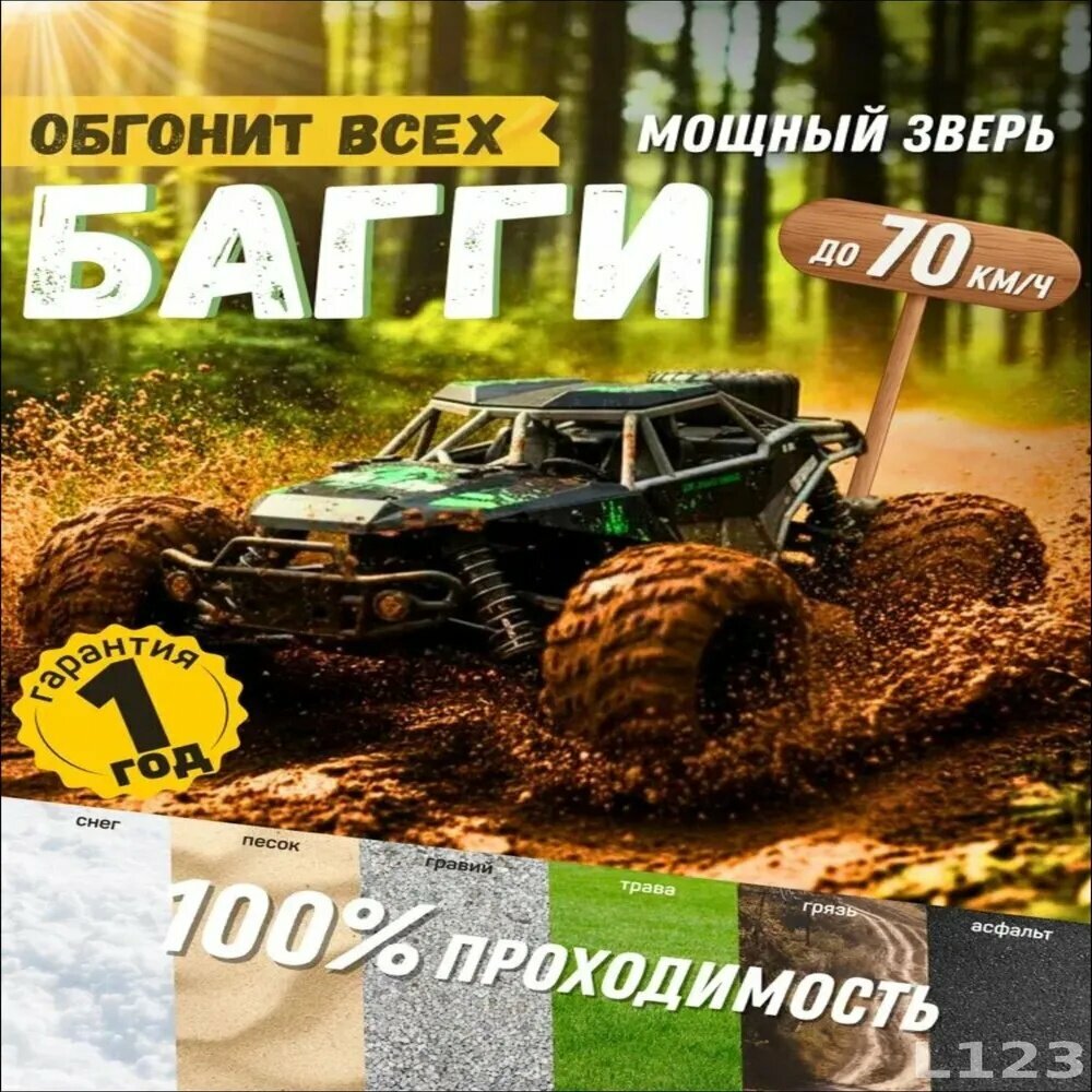 Машинка на пульте управления для мальчика большая быстрый внедорожник джип на радиоуправлении, машина на пульте 70 км/ч