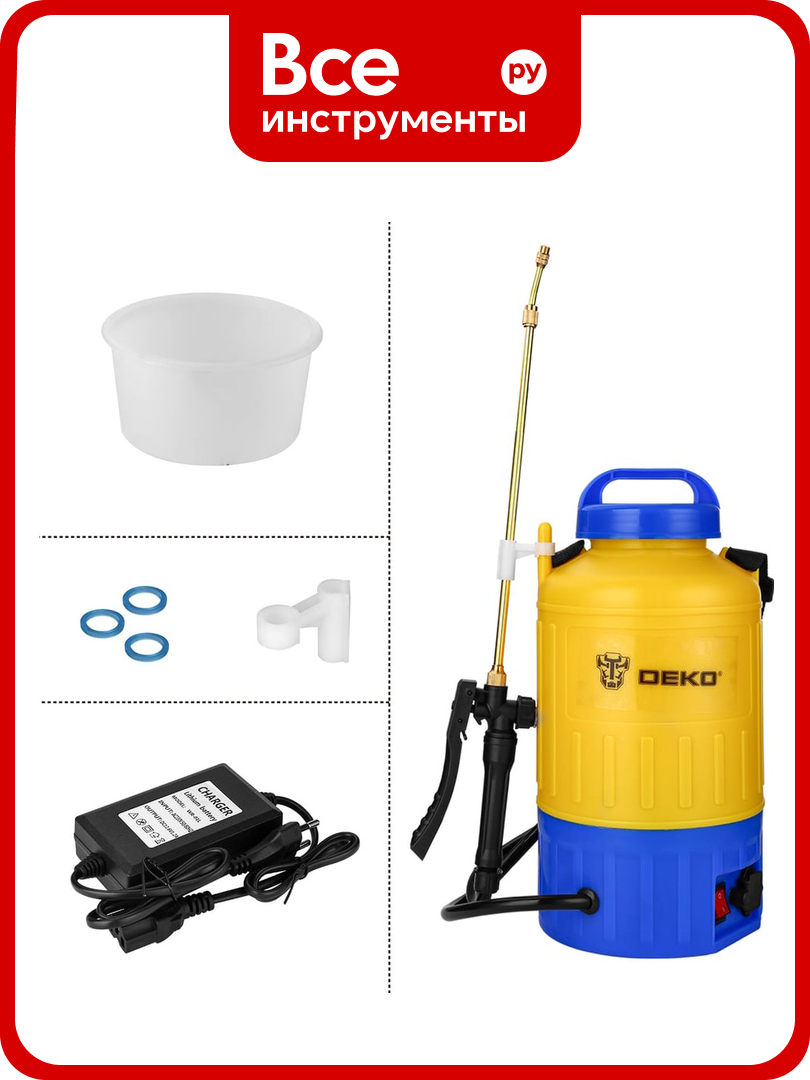 Садовый аккумуляторный опрыскиватель DEKO DKSP09 5 л 065-0941, распыления воды