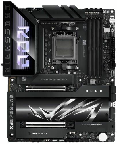 Материнская плата ASUS ROG CROSSHAIR X870E HERO - AM5, AMD X870E, 4xDDR5-6000 МГц, 1xPCI-Ex16, 5xM.2, ATX