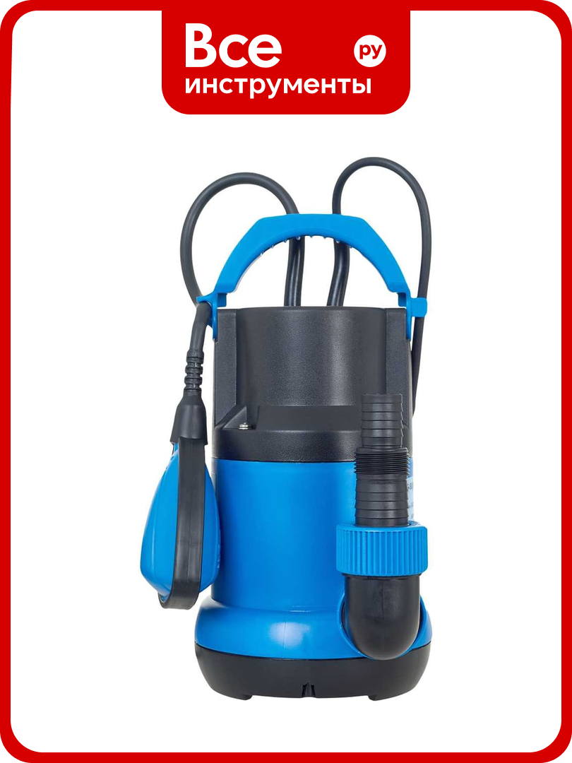 Дренажный насос AQUARIO ADS-250-5E 1250 Вт, погружной, для грязной воды, высота подъема 6 м, производительность 100 л/ми