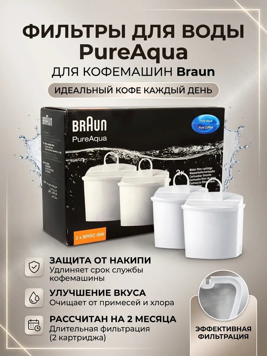 Фильтры для воды PureAqua для кофемашин Braun AX13210006